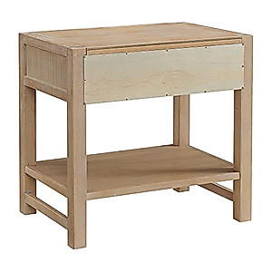 Alaterre Furniture Arden Nightstand, Light Driftwood