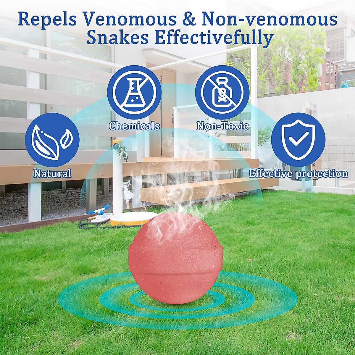 YJOO 12 Pack Snake Repellent for Yard Powerful, Natural Snakes Balls for Repelling Snakes Rats and Other Pests, for Outdoor Indoor Lawn Garden Camping Fishing