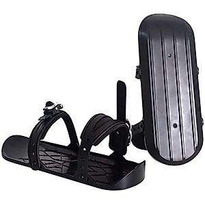 Ski Skates, Adult Winter Outdoor Black Snowshoes Anti-Slip Foot Panels Mini Ski Skates Portable Snowboard Sled Shoes Adjustable Sports Skiing Shoes