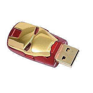 2.0 Iron Man Head Super Hero 32GB USB External Hard Drive Flash Thumb Drive Storage Device Cute Novelty Memory Stick U Disk Cartoon