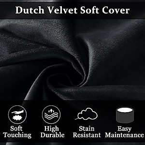 WhatsBedding Bean Bag Chairs for Adults Filled with Memory Foam, Large Bean Bag Sofa, Furniture Bag with Soft Dutch Velvet Cover,Black, 3 FT