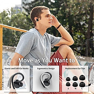 MuGo Wireless Earbuds, Bluetooth 5.0 Earbud Sport Headphones CVC8.0 Noise Cancelling, Earphones in Ear IP7 Waterproof, Built-in Mic, LED Display, 48H Playtime, Wireless Headset 2022 Upgraded