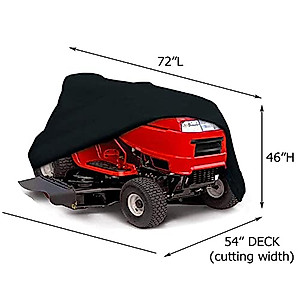 KISEER Outdoors Lawn Mower Cover Waterproof Heavy Duty 210D Polyester Oxford UV Protection Lawn Tractor Cover Fits Decks Up to 54" with Drawstring and Storage Bag