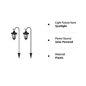 Pure Garden 50-123 Solar Powered Set of 2, 32” Hanging Coach Lanterns with 2 Shepherd Hooks-LED Outdoor Lighting for Gardens, Pathways, and Patio, Black