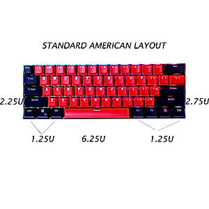 (Only Keycaps) Red Keycaps 60 Percent Custom Key Caps Set with Key Puller for Cherry MX Switches/ RK61/Ducky One 2 Mechancal Keyboard