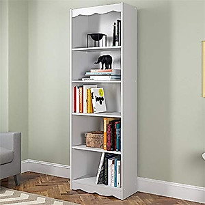 Sonax Hawthorn 72-Inch Tall Bookcase, Frost White