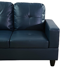 NicBex Cloud Couch Sectional Sectional Sleeper Sofa Sectional Couch with Chaise Modular Couch PU Synthetic Leaerth Good Softness Suitable for Apartment, Living Room, Bedroom, Peacock L