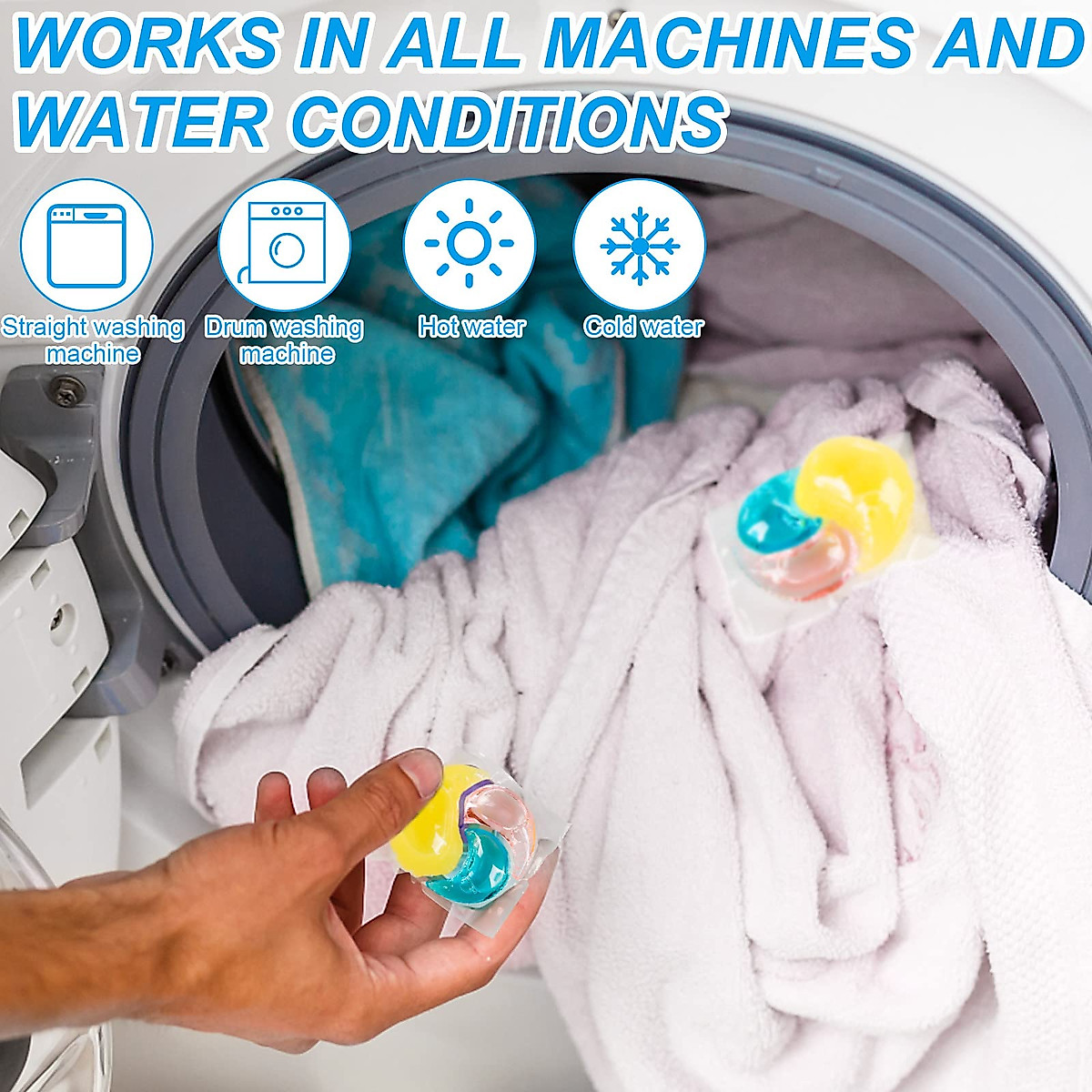 3-in-1 Laundry Pods with Softener & Scent Booster, 10x Free Power Soap Pods Laundry Detergent, Long Lasting Fresh Scent, High Efficiency (HE), 25 Count