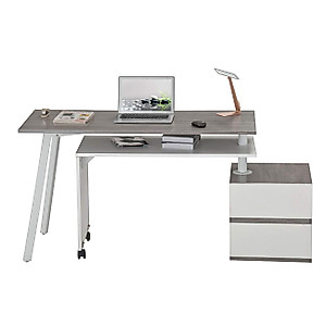 Techni Mobili Rotating Modern Multi-Positional Desk, Grey