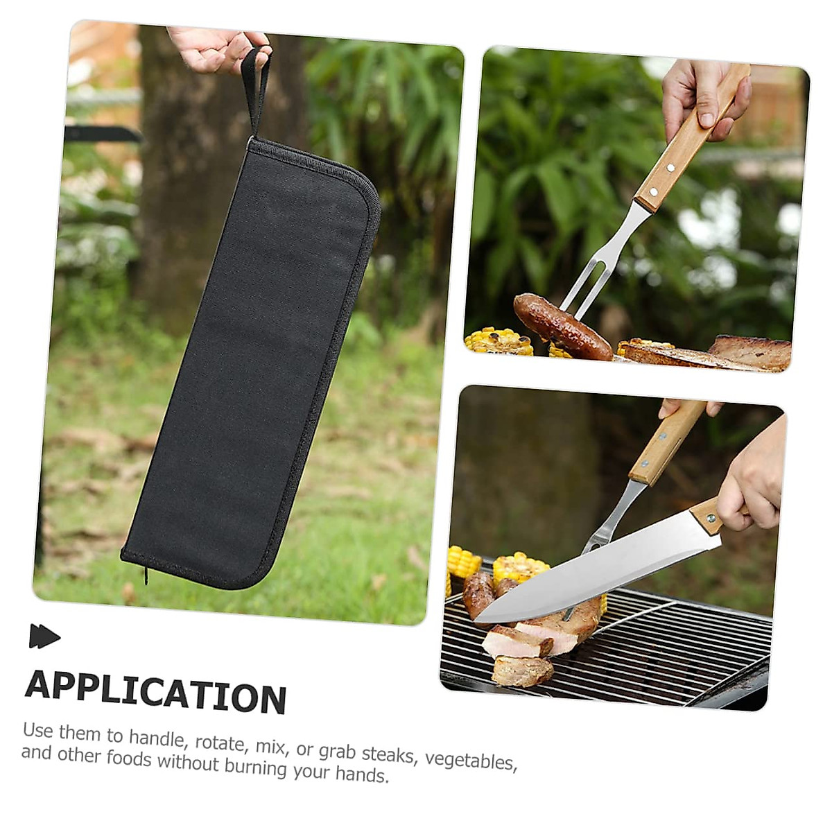 Happyyami 1 Set Barbecue and Fork Tools Poultry Serving Fork Chef Carving Fork Barbecue Cutter Grilling Accessories Kit Barbecue Kitchen Fork Stainless Steel Travel Chicken Household