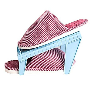 LKH Blue Shoe Slots, Shoe Organizers and Storage, Shoe Organizer, Shoe Slots Space Saver, Shoe Stacker - 8 Pack (Color : Blue)