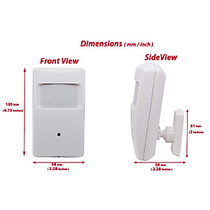 Evertech 1080p Hidden Nanny Covert PIR Security Camera with Night Vision, Day Night Motion Detector Style AHD TVI CVI Analog Camera Only Indoor Using