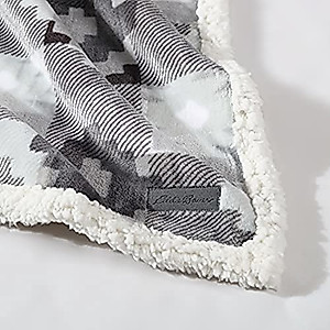 Eddie Bauer Ultra-Plush Collection Throw Blanket-Reversible Sherpa Fleece Cover, Soft & Cozy, Perfect for Bed or Couch, Copper Creek Grey