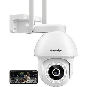 4MP Security Camera Outdoor Wired Starlight Color Night Vision, LaView 2K Cameras for Home Security AI Human Detection & Auto Tracking, IP65 Outdoor Camera 2-Way Audio, US Cloud, Compatible with Alexa