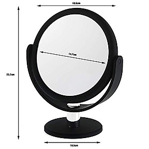Danielle Portable Two-Sided Vanity Makeup Mirror with 12x Magnification, Midnight Matte Black