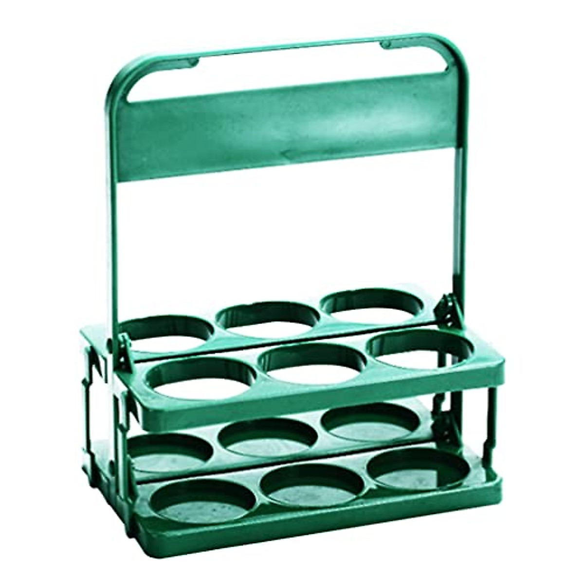 Zerodeko Drink Carrier Wine Bottle Glasses Caddy Plastic Beer Carrier Drinking Desk Accessories 6 Pack Bottle Case Wine Organizer Gift for Wine Lover Green Drink Carriers