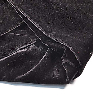 Stretch Velvet Fabric 12 Colors 62" Wide for Sewing Apparel Upholstery Curtain by The Yard (One Yard Black)