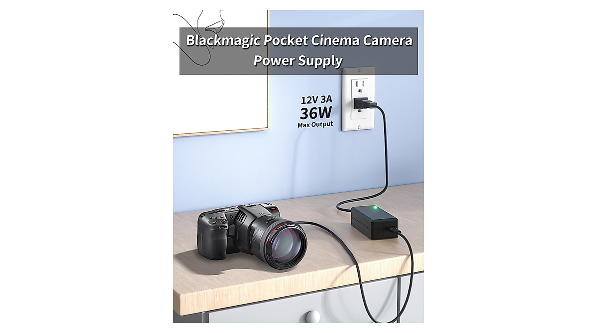 AC Charger for Blackmagic Pocket Cinema Camera 4K, 6K, 6K Pro, 6K G2 ...