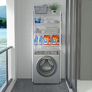 Hodonas Over The Toilet Storage, Bathroom Organizer Shelves Space Saver Over Toilet, above Toilet Storage Rack, Over-The-Toilet Storage Shelf, White