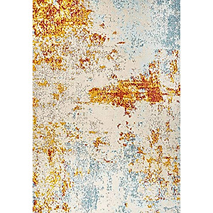 JONATHAN Y CTP114B-5 Sunset Modern Abstract Indoor Area-Rug Bohemian Easy-Cleaning High Traffic Bedroom Kitchen Living Room Non Shedding, 5 X 8, Orange/Multi