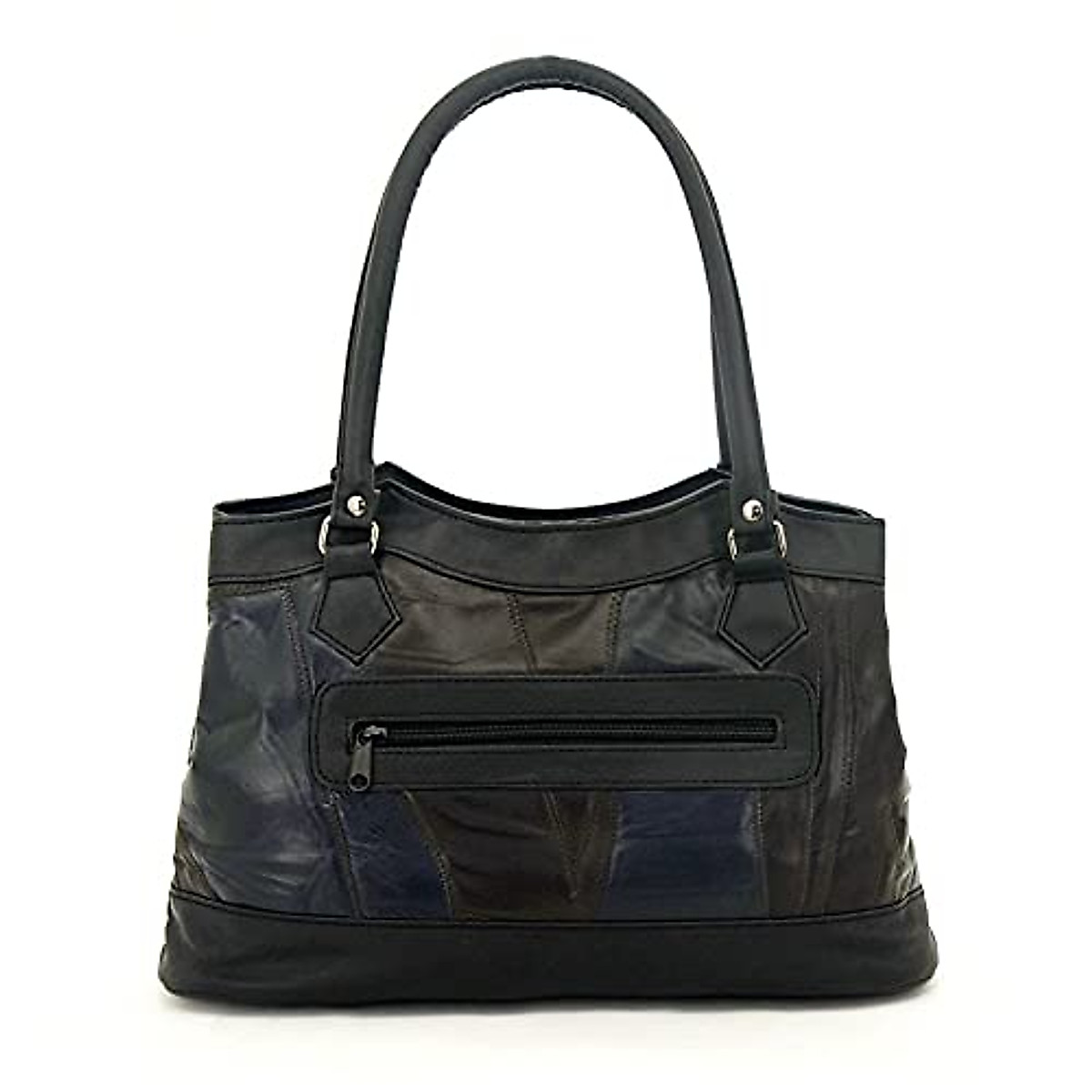 Women's Black Multi-color Patchwork Lambskin Leather Shoulder Bag Fashion Handbag Cross-Body Purse Satchel Designer Ladies Tote TASSINI (color)