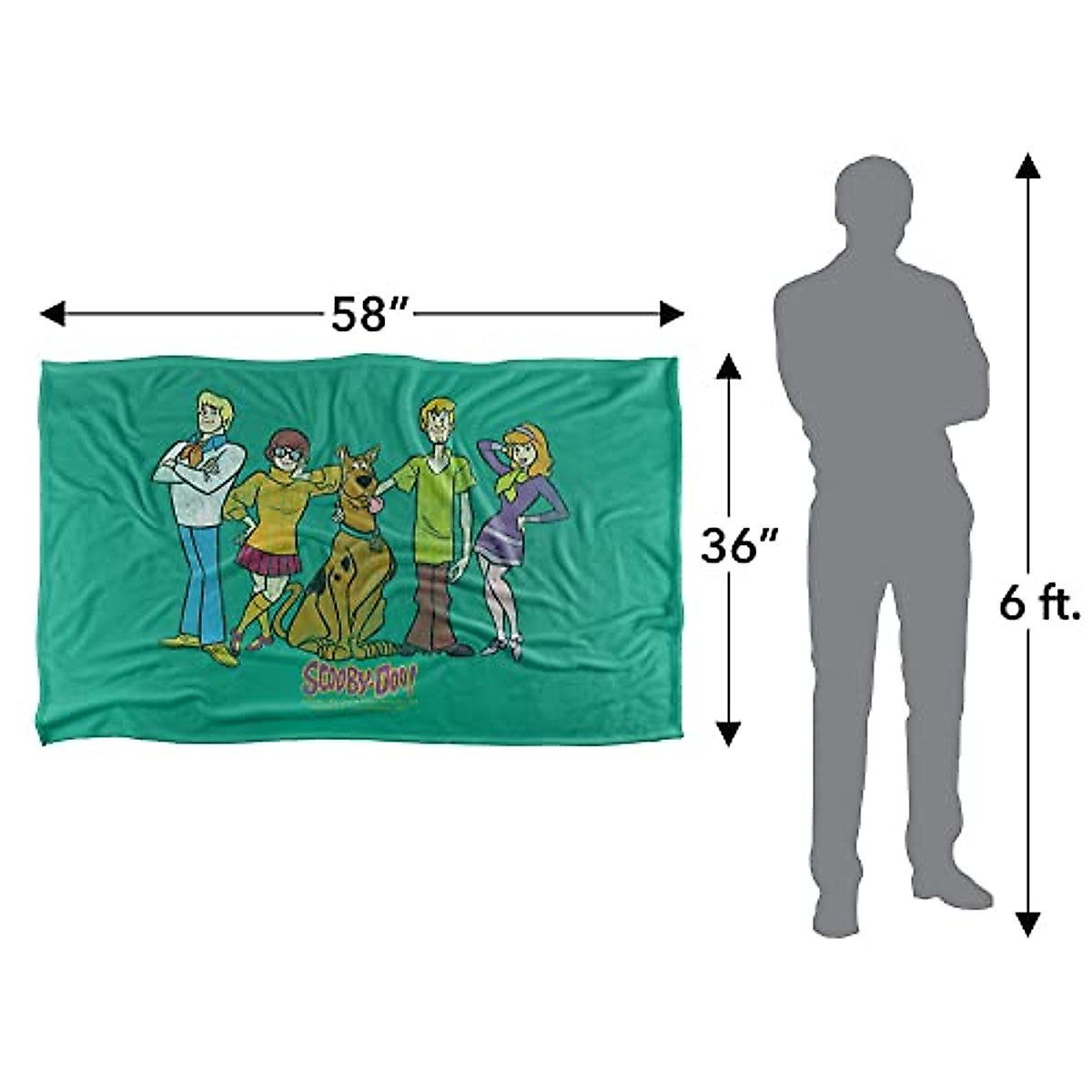 Scooby Doo Scooby and Group Silky Touch Super Soft Throw Blanket 36" x 58",Scooby Gang