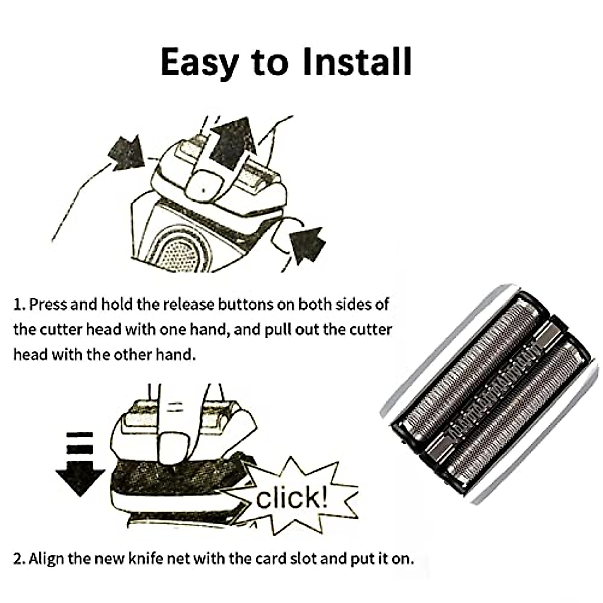 83M Series 8 Replacement Head Blades Electric Razor Head - 83M Replacement Shaving Head S8 Upgraded Foil & Cutter Shaver Head Fit for Series 8 Men's Electric Razor 8340s, 8350s, 8370cc, 8325s, 8320s