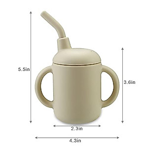 PandaEar 100% Tiny Silicone Drinking Training Cup with Straw for Baby and Toddler (White)