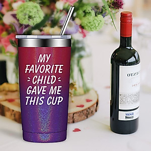 Fufandi Mom Gifts from Daughter - Mothers Day Gifts for Mom - Fathers Day Gift for Dad from Son, Kids, Child - Christmas Birthday Gifts Tumbler Cup