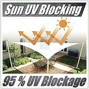 ColourTree 14' x 14' x 19' Beige Sun Shade Sail Right Triangle Canopy - UV Block & Water Permeable, Heavy Duty Awning for Patio, Garden, Backyard, Yard, Outdoor (We Make Custom Size)