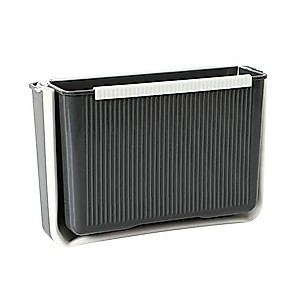 MoreChioce Foldable Garbage Can, 4L Hanging Garbage Bin Kitchen Collecting Tray Plastic Waste Bin for Cabinet Door Kitchen Car Bathroom Office and Bedroom,Gray