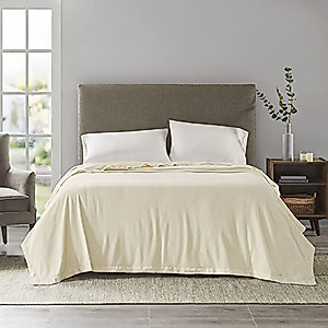 True North by Sleep Philosophy Micro Fleece Luxury Premium Soft Cozy Mircofleece Blanket for Bed, Couch or Sofa, Full/Queen, Ivory