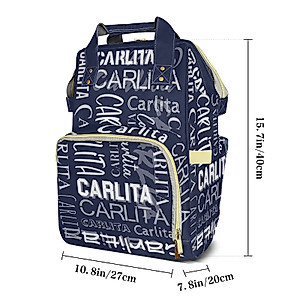 ZAACUSTOM Custom Diaper Bag for Baby Boy Girl with Name, Waterproof Personalized Nappy Backpack Daypack for Mom, Customized Baby Gifts, Large Capacity, Multifunctional, Stylish