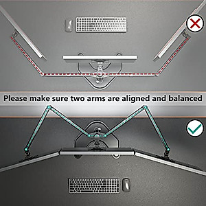 WALI Free Standing Triple LCD Monitor Fully Adjustable Desk Mount Fits 3 Screens up to 27 inch, 22 lbs. Weight Capacity per Arm (MF003), Black