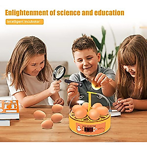 scientree Egg Incubator, 6 Eggs Poultry Hatching Machine with Automatic Egg Turning and Temperature Control, General Digital Incubators for Hatching Chicken Duck Goose Quail Birds Turkey Eggs