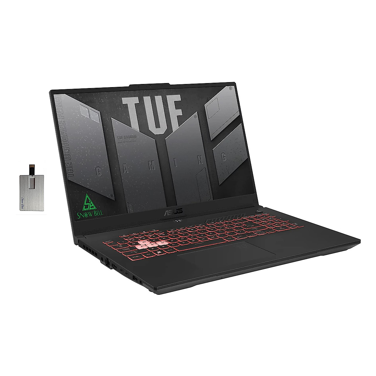 ASUS 2021 TUF A17 17.3" FHD 144Hz Gaming Laptop, AMD Ryzen 7-6800H Processor, 16GB DDR5 RAM, 512GB PCIe SSD, Backlit Keyboard, GeForce RTX 3060 6G DDR6, HD Webcam, Windows 11, Gray, 32GB USB Card
