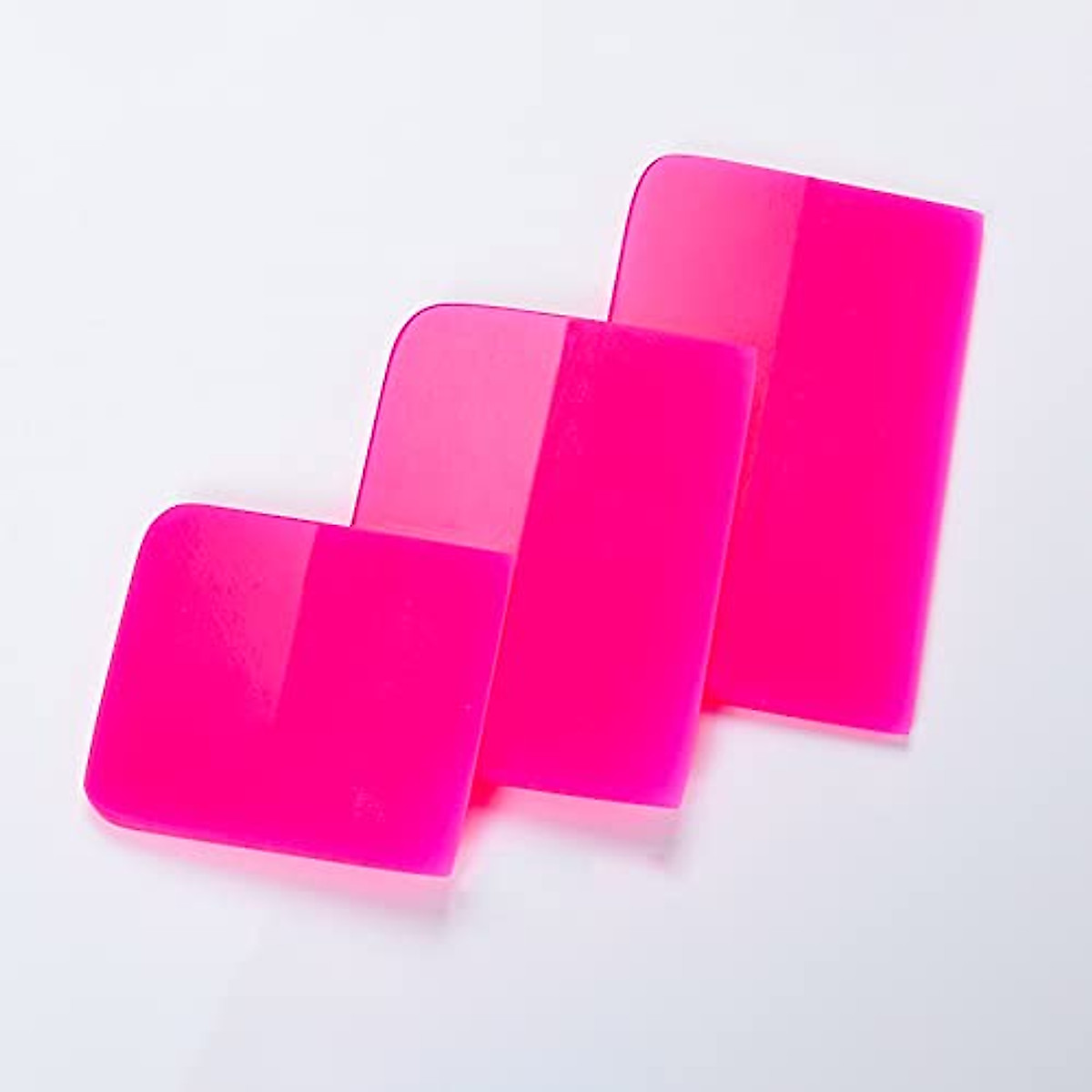 TPU Squeegee 3 in 1 Different Sizes for Car Anti-Scratch Rubber Scraper & Vinyl Wrap & Car Window Glass Tinting PPF Coating Windshield Squeegees 3pcs (Pink), TPUS001