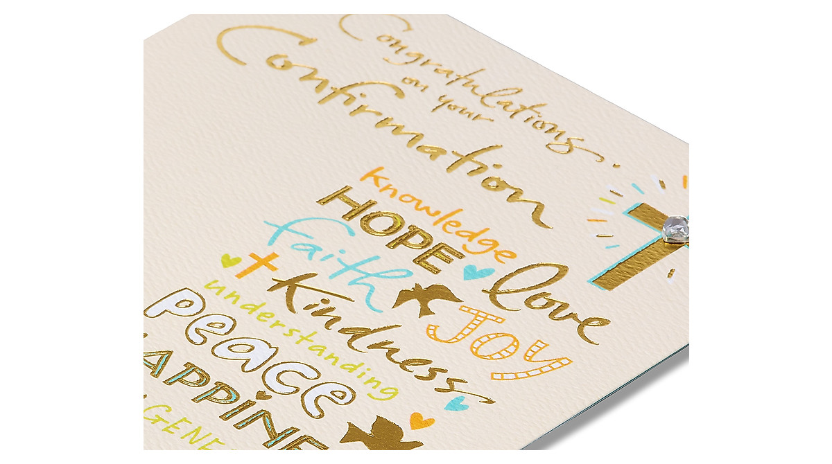 American Greetings Confirmation Card | Gold Foil & Verse
