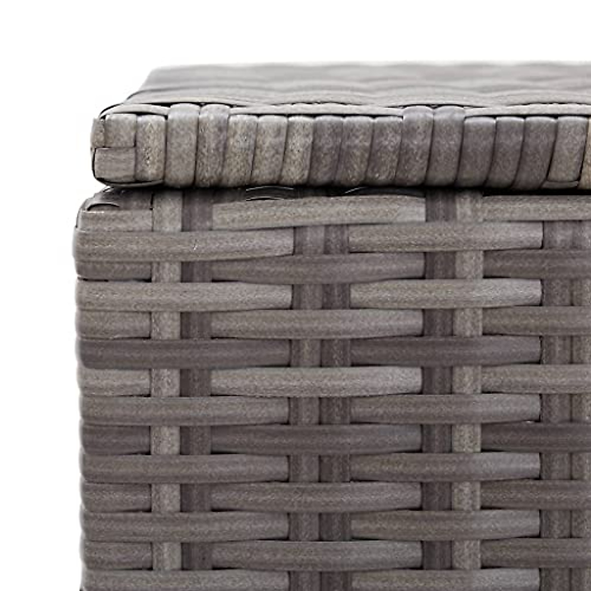 Large Poly Rattan Deck Box Outdoor Storage Boxes for Patio Furniture, Outdoor Cushions, Garden Tools and Pool Supplies-Waterproof,39.4"x19.7"x19.7" Gray