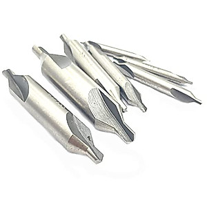 7pcs/Set High Speed Steel Center Drill Bits Kit 60-Degree Angle Center Drill Bits Kit Countersink Tools for Lathe Metalworking Size 1.0 1.5 2.0 2.5 3.0 4.0 5.0