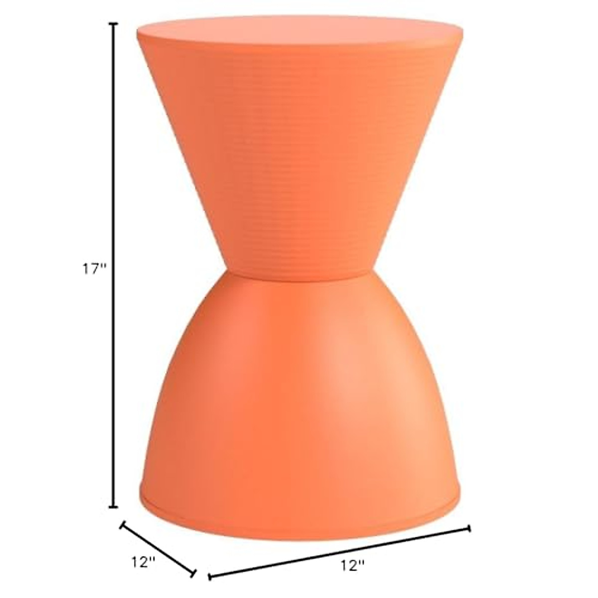 Modway Haste Contemporary Modern Hourglass Accent Stool in Orange