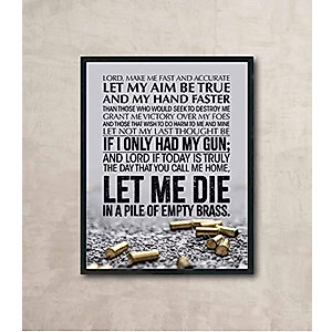 "Lord, Make Me Fast & Accurate" Gun Prayer Wall Art Sign -11 x 14" Pro Second Amendment Poster Print-Ready to Frame. Rustic Decor for Home-Man Cave-Garage-Shop. Perfect Gift for All Gun Owners!