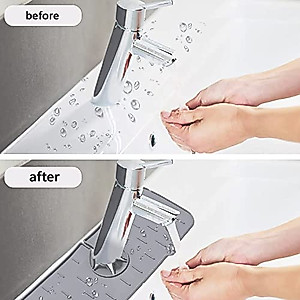 MANDINA 3pcs Silicone Faucet Handle Drip Catcher Tray, Kitchen Faucet Sink Splash Guard, Sink Protectors for Kitchen Sink, Silicone Faucet Water Catcher Mat, Drainer Pad Drying Mat for Kitchen