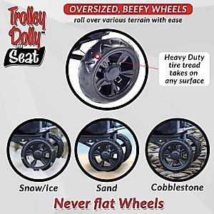 dbest products Trolley Dolly with Seat, Black Shopping Grocery Foldable Cart Tailgate