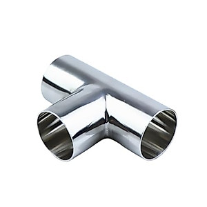 C'EsTBon 16/19/22/25/28/32/38/45/51/63/76/102mm Pipe OD Butt Weld Tee 3 Way Connector Sanitary Pipe Fitting SUS304 Stainless Homebrew Joyous (Size : 51mm Pipe OD)