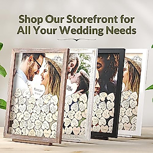 GLM Premium Wedding Guest Book Alternative with Welcome Sign and 85 Hearts - A Perfect Piece to Rustic Wedding Decorations for Ceremony Outside, an Alternative for Your Guest Book Wedding Reception!