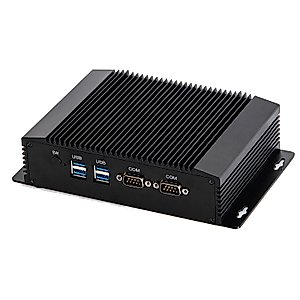HUNSN Industrial Embedded PC, Fanless Mini Computer, IPC, Celeron 2955U 2957U, Windows 11 / Linux Ubuntu, IM08, VGA, HDMI, 2 x LAN, 2 x COM RS232, 4 x USB3.0, 8G RAM, 64G SSD