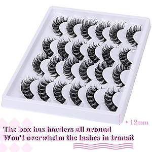 Fake Eyelashes Wispy Faux Mink Lashes D Curly Fluffy False Lashes Russian Strip Lashes Pack by Kiromiro