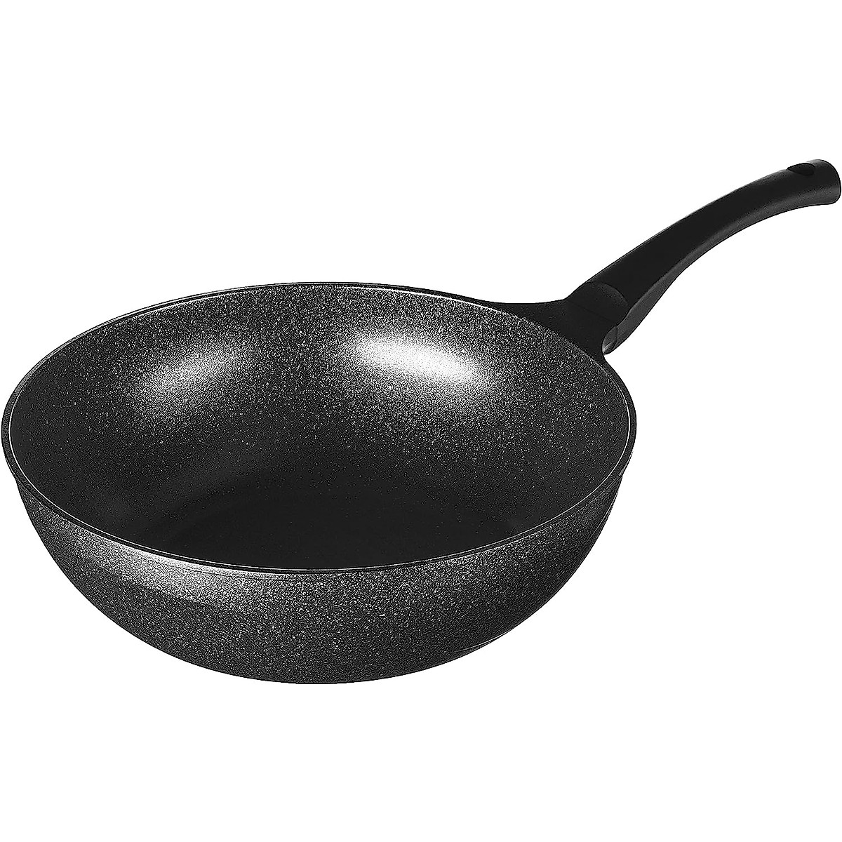 Cook N Home 2646 Marble Nonstick Cookware Saute Fry Pan, 12-inch, Black