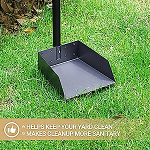 Heeyoo Dog Pooper Scooper, Dog Poop Tray and Rake Set, Pet Waste Removal Scoop with Long Adjustable Sectional Stainless Handles, 2 Pack
